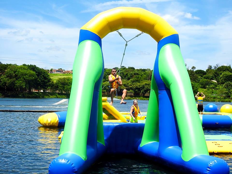 Parque temático inflable del agua de los adultos gigantes para el lago ...
